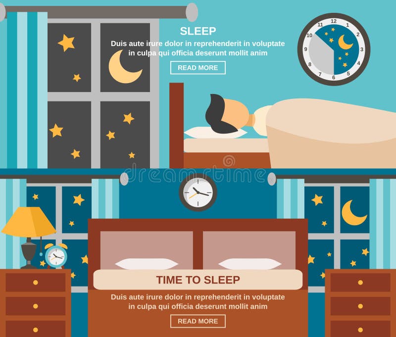 Sleep Time Banner stock vector. Illustration of design - 62851039