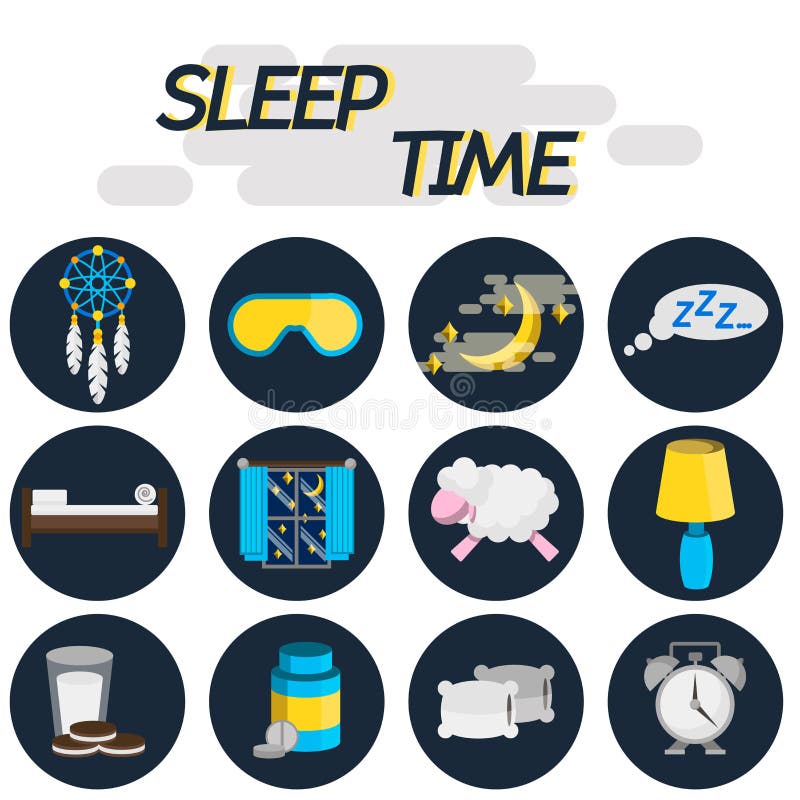 Restful Sleep Icons stock vector. Illustration of sign - 22620243