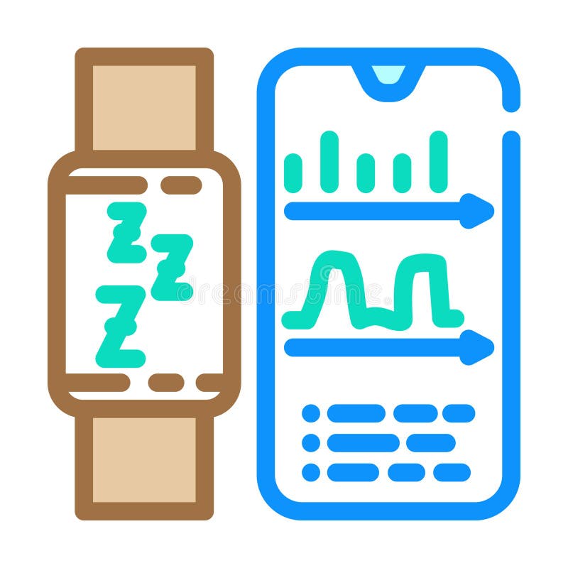 Sleep Tracker Wearable Color Icon Vector Illustration Stock Vector ...