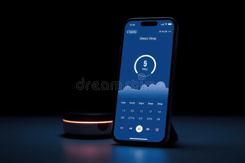 Sleep Tracking App Interface Stock Photo - Image of monitor, phone ...