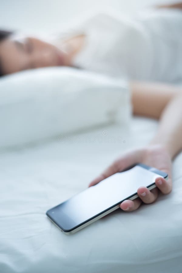 Sleep while Using Smartphone Stock Photo - Image of addict, cellular ...