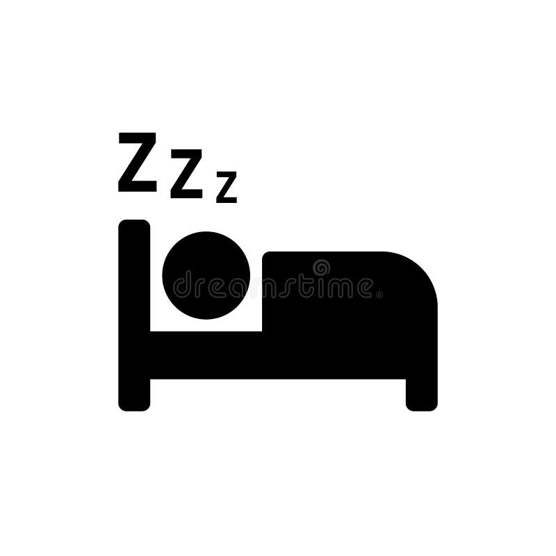Sleep Vector Icon. Man Sleeping on Bed Symbol Isolated. Vector ...