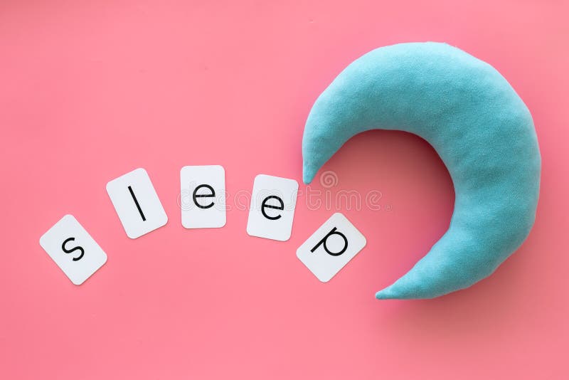 Sleep Word and Help Yourself To Fall Asleep Concept on Pink Background ...