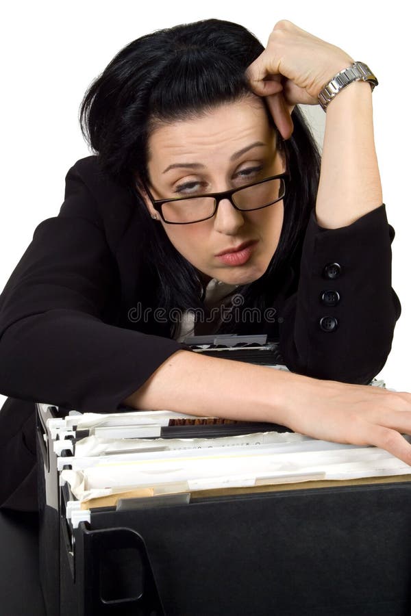 Overworked Indian Woman Sleeping on Desk Stock Image - Image of ...