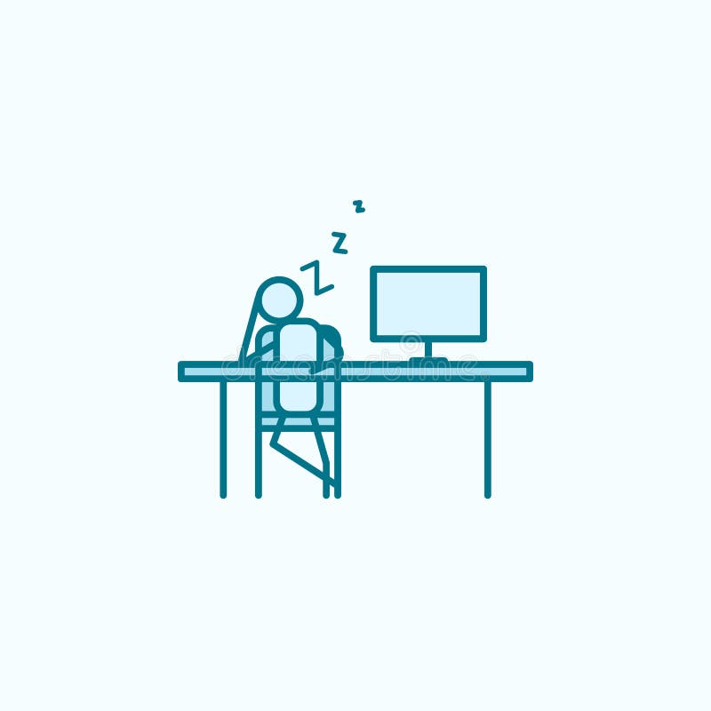 Sleep at Work Outline Icon. Element of Lazy Person Icon for Mobile ...