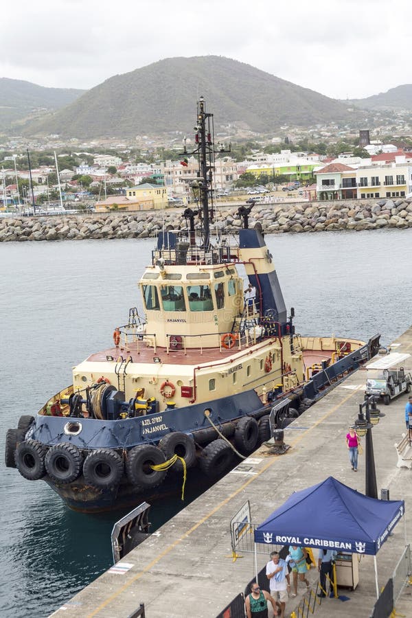 Sleepboot Bij De Pijler Van Het Cruiseschip Redactionele Stock ...