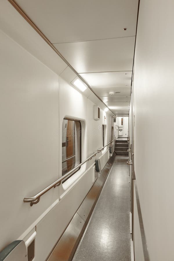 Sleeper Wagon Train Corridor Indoor. First Floor Stock Image - Image of ...