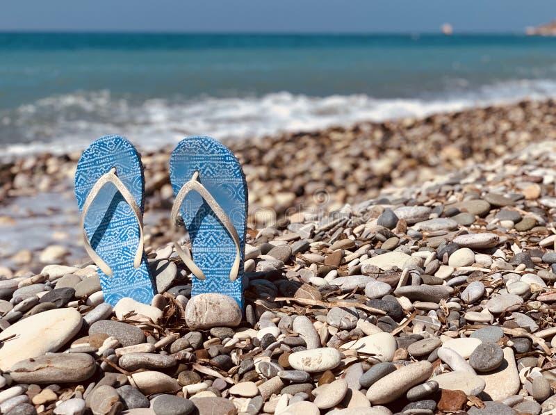 Sleepers on a Pebble Beach in a Summer Outing. Copy Space Stock Photo ...