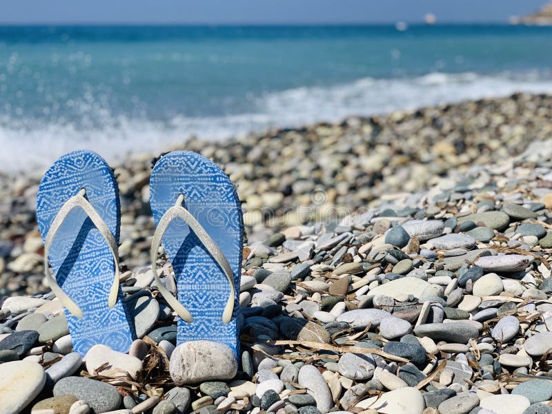 Sleepers on a Pebble Beach in a Summer Outing. Copy Space Stock Photo ...