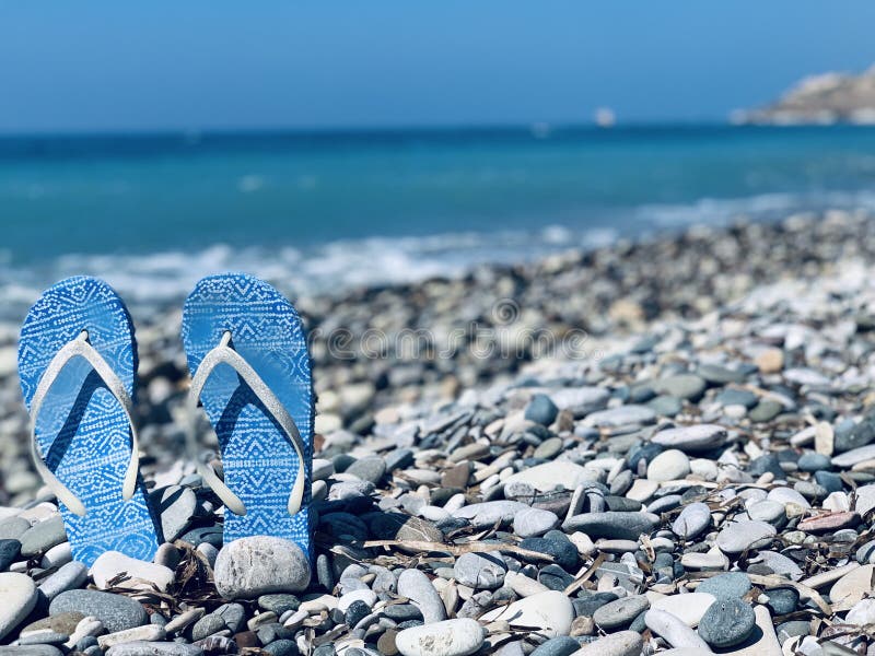 Sleepers on a Pebble Beach in a Summer Outing. Copy Space Stock Image ...