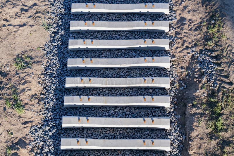 Sleepers of Concrete Laid in a Row Stock Image - Image of material ...