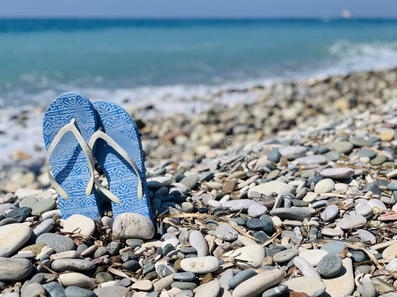 Sleepers on a Pebble Beach in a Summer Outing. Copy Space Stock Photo ...