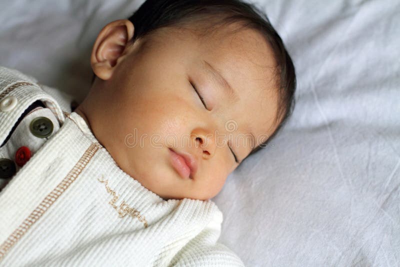 Sleeping baby boy stock image. Image of baby, japanese - 49082563