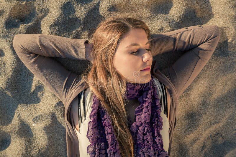 Sleeping on beach stock photo. Image of autumn, casual - 37845922