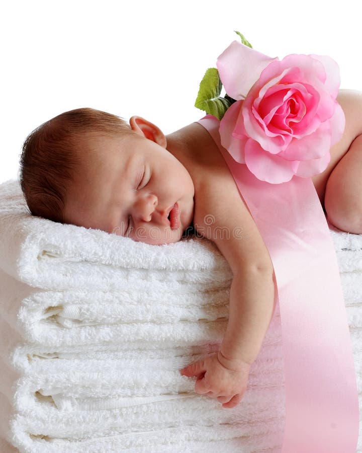 Baby with rose stock image. Image of flower, face, smiling - 19352133