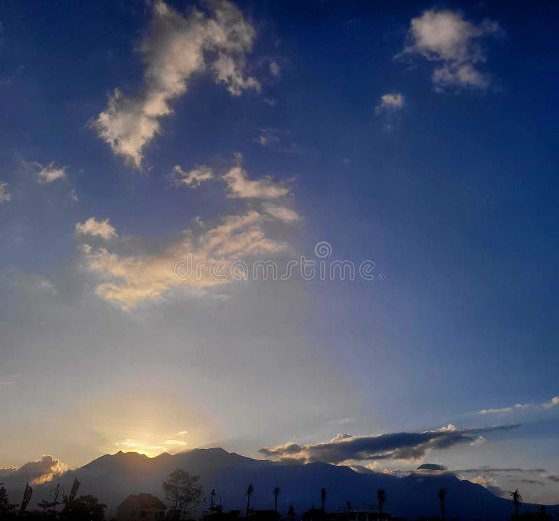 Sleeping Beauty Mountain at Sunset, East Java Indonesia Stock Photo ...