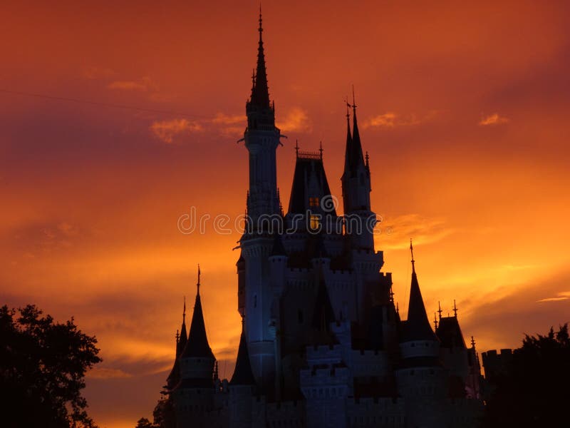Sleeping Beauty S Castle at Sunset Editorial Stock Image - Image of ...