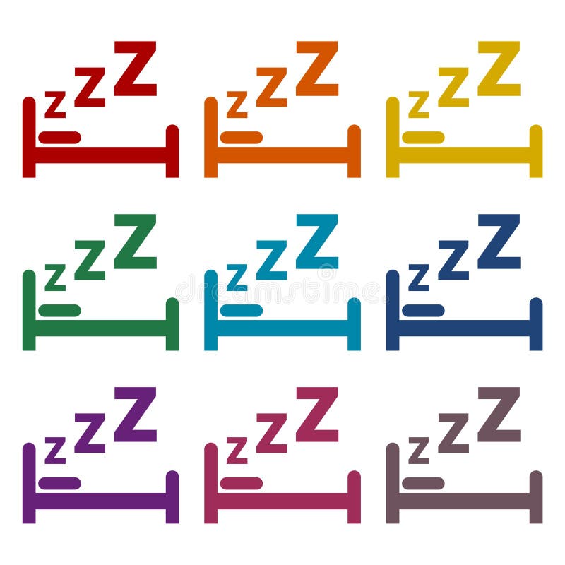 Sleeping in Bed Sticker Set Stock Vector - Illustration of concept ...