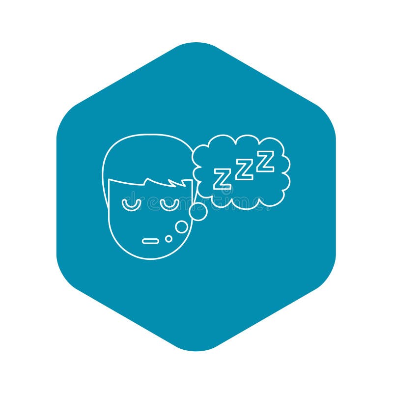Sleeping Boy Icon, Outline Style Stock Vector - Illustration of ...