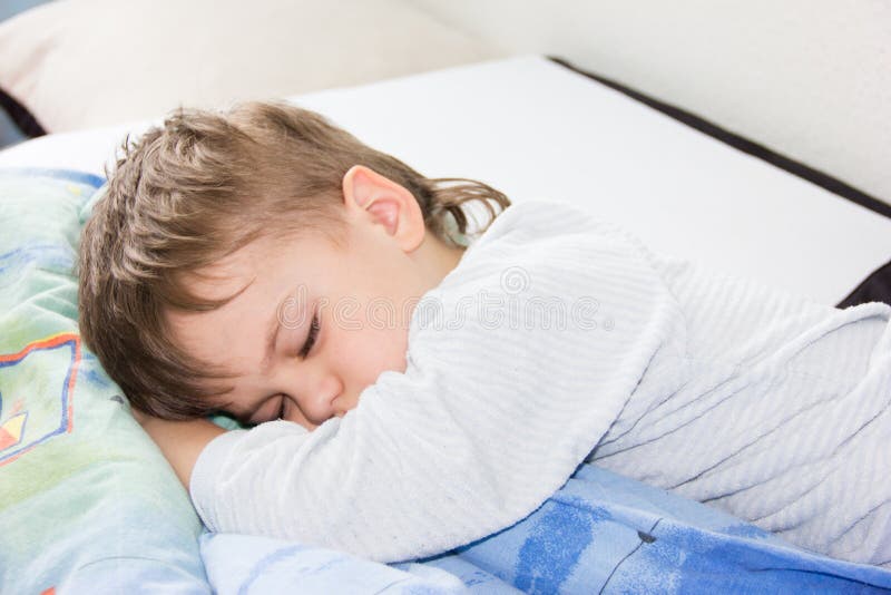 Sleeping Boy Son Healthy Sleep Rest Stock Photo - Image of pillow ...