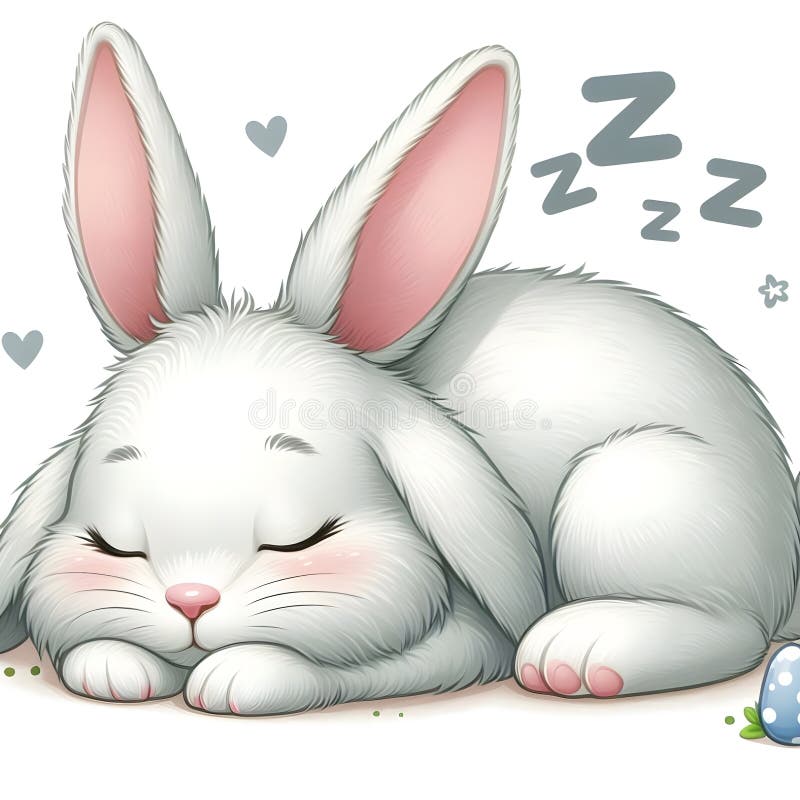 Sleeping Bunny White Bacbundle Stock Illustration - Illustration of ...