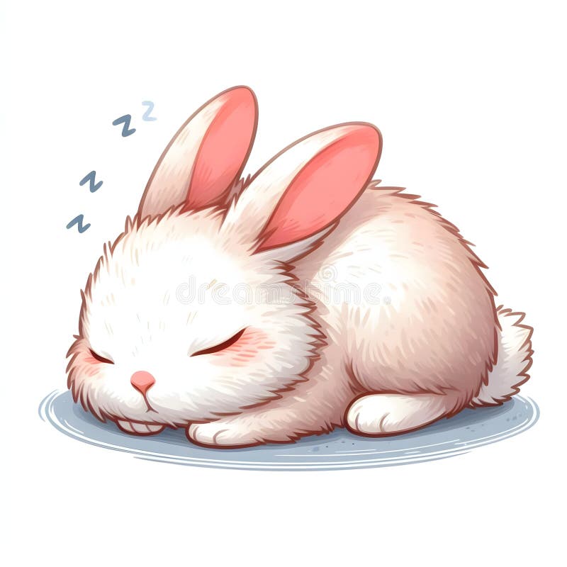 Sleeping Bunny White Bacbundle Stock Illustration - Illustration of ...