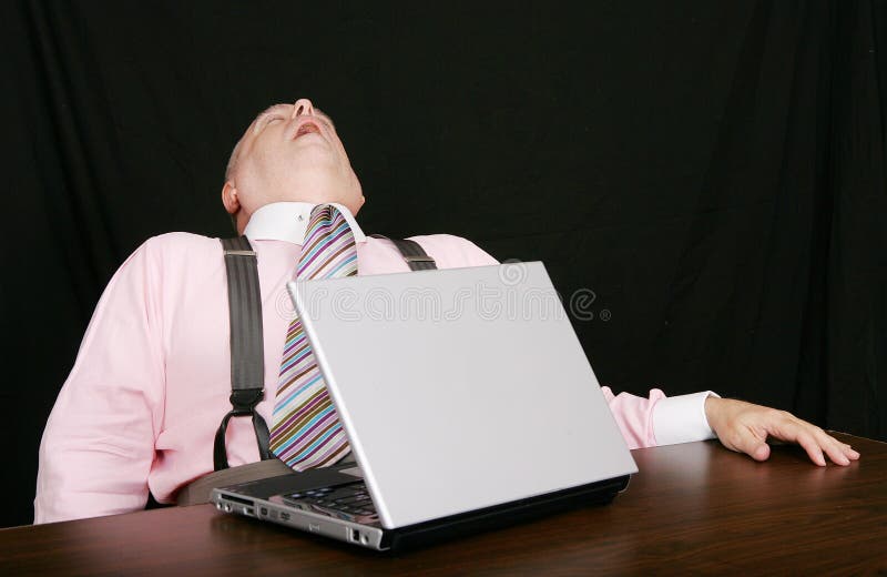 Sleeping Business Man at His Desk Stock Photo - Image of sleep, sitting ...