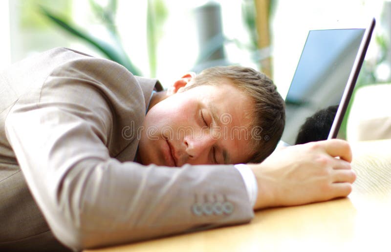 Sleeping Businessman in an Office Stock Image - Image of employee ...