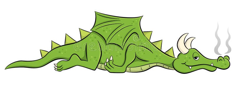 Sleeping cartoon dragon stock vector. Illustration of mystery - 157895417