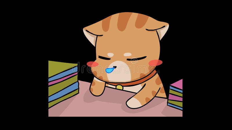 Sleeping Cat Animation with Transparent Background Stock Footage ...