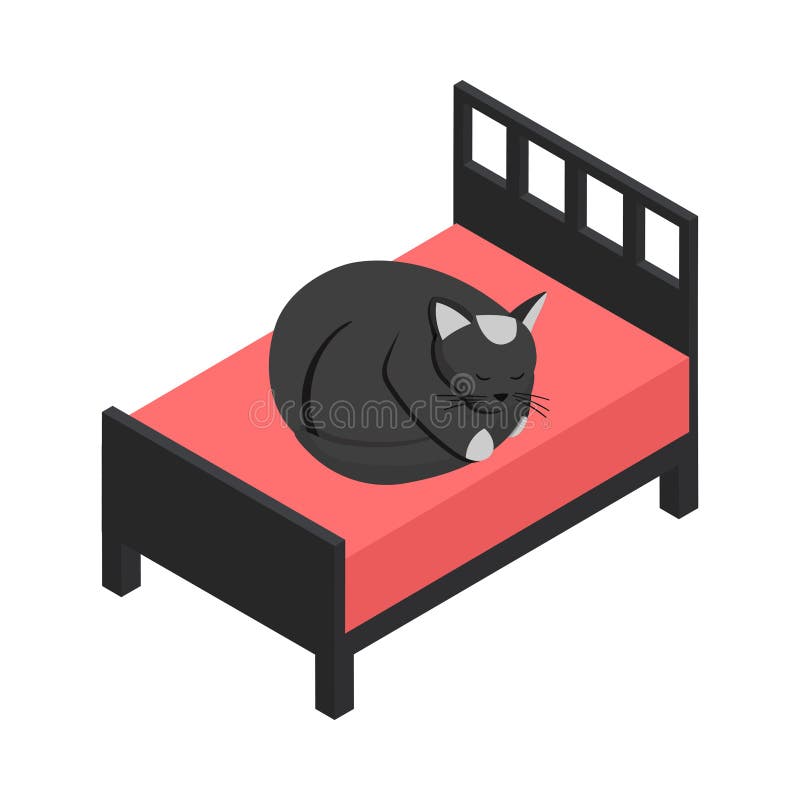 Sleeping Cat Icon stock vector. Illustration of interior - 241483944