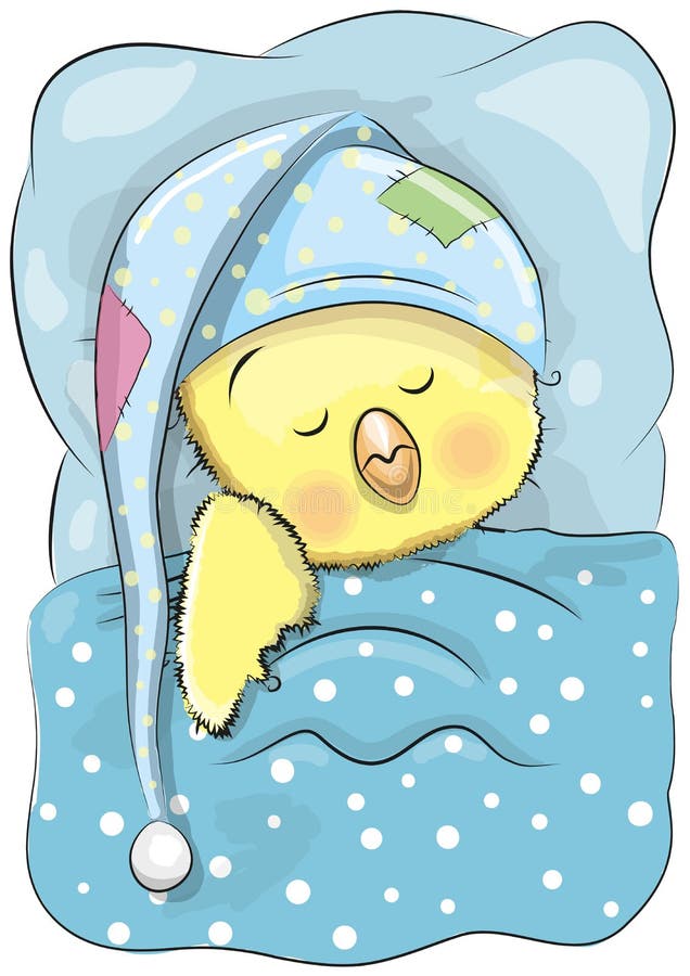 Cute Baby Chicken Sleeping