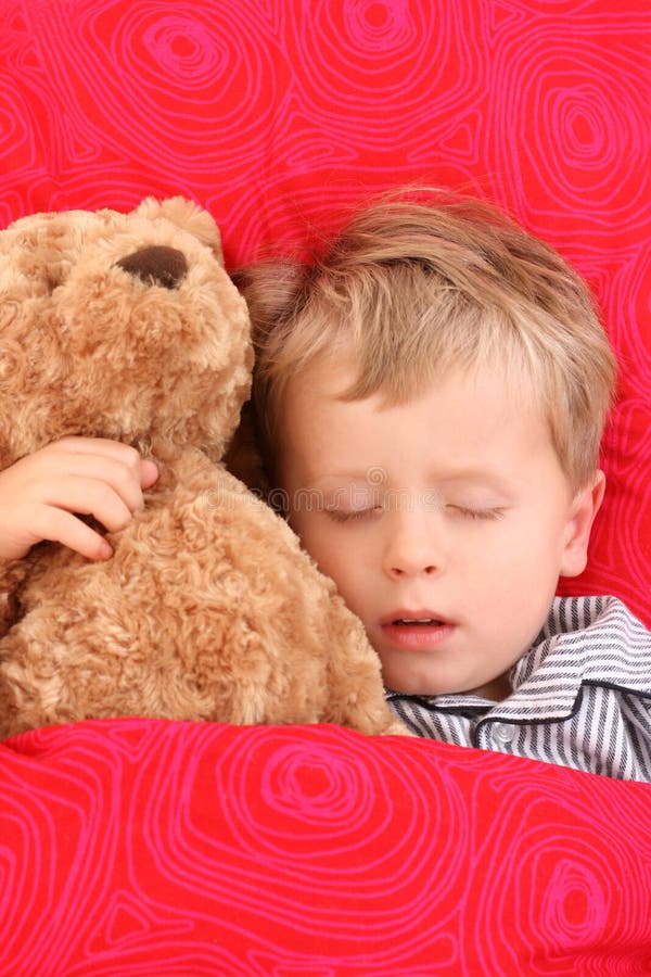 Sleeping child stock photo. Image of face, relax, teddy - 4621322