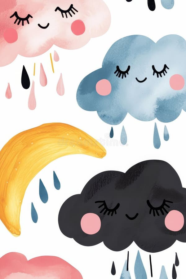 1 a Sleeping Cloud with Its Eyes Concealed.2 Another Cloud Peacefully ...