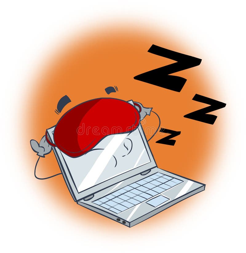 Sleeping computer stock illustration. Illustration of painting - 53981541