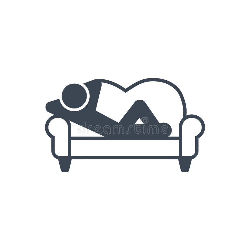 Sleeping Couch Rest Icon stock vector. Illustration of sleeping - 350117524