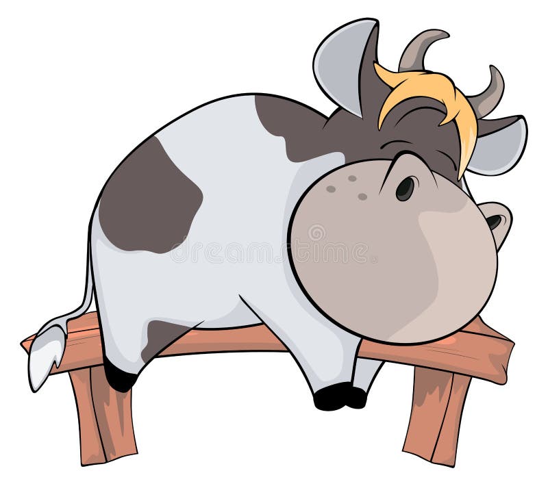 Sleeping cow. Cartoon stock vector. Illustration of rural - 54623706