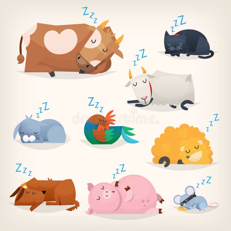 Cute mouse asleep stock illustration. Illustration of country - 5245731