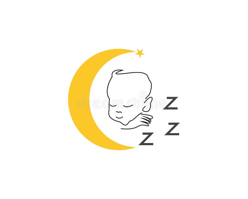 Sleeping Cute Baby Logo Design Vector Stock Vector - Illustration of ...
