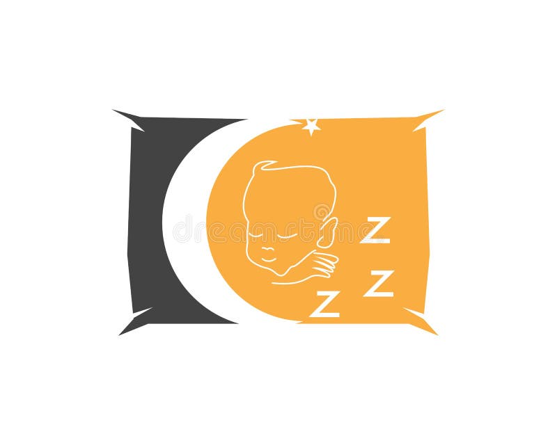 Sleeping Cute Baby Logo Design Vector Stock Illustration - Illustration ...