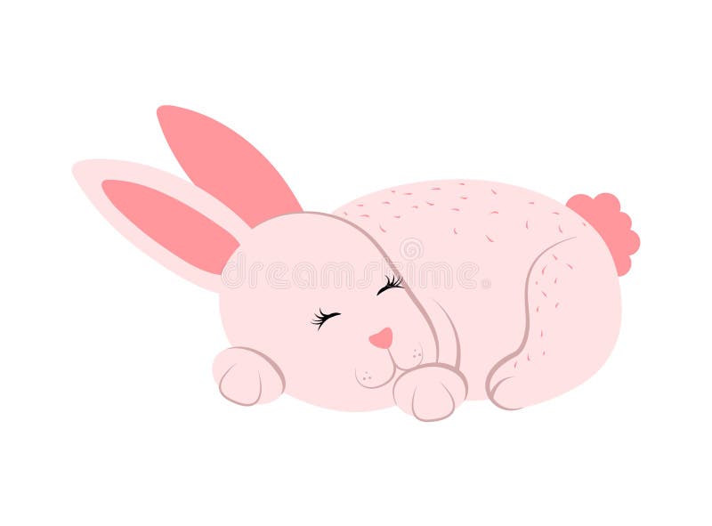 Sleeping cute rabbit stock illustration. Illustration of icon - 242866996