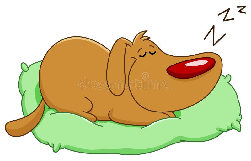 Sleeping Dog Illustration Cartoon Dog Stock Vector - Illustration of ...