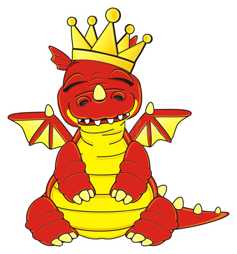 Sleeping dragon with crown stock illustration. Illustration of fire ...