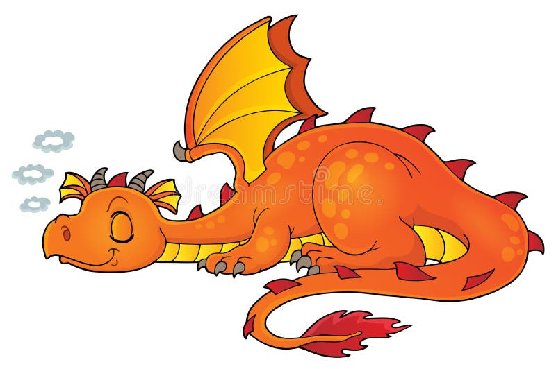 Sleeping Dragon Theme Image 1 Stock Vector - Illustration of legend ...