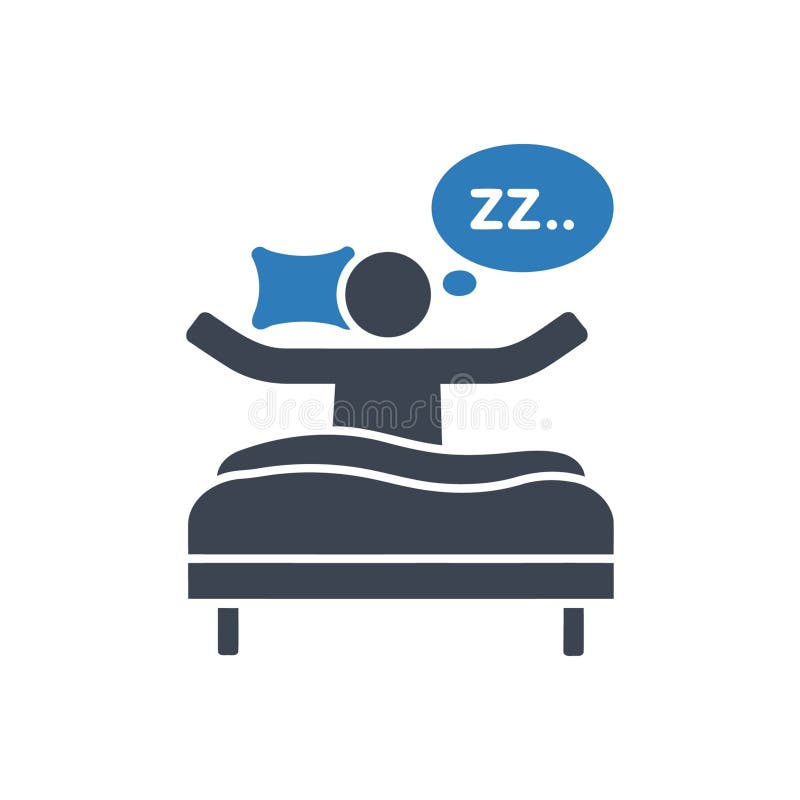 Sleeping Figure Bed icon stock vector. Illustration of night - 348614019
