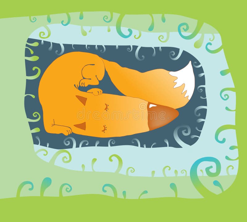 Sleeping Fox stock vector. Illustration of dream, beautiful - 5011131