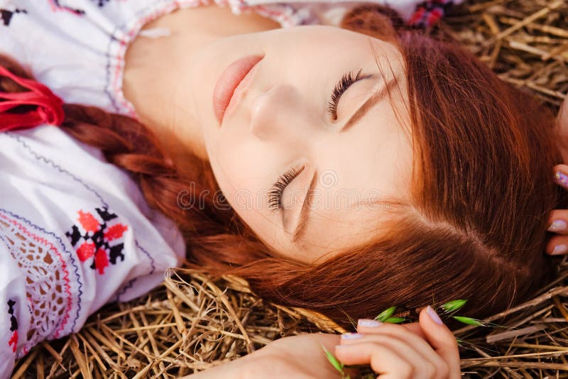 Girl sleeping in grass stock image. Image of grass, head - 10465541