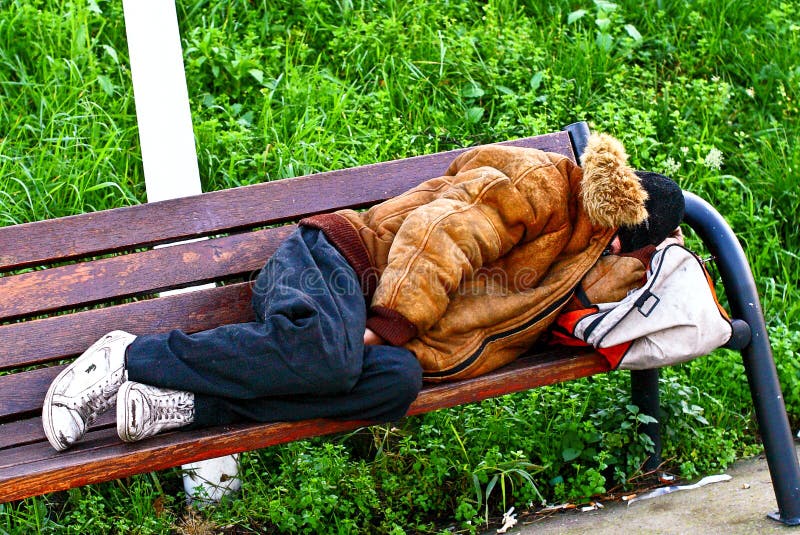 Sleeping Homeless Man editorial stock photo. Image of homeless - 36276573