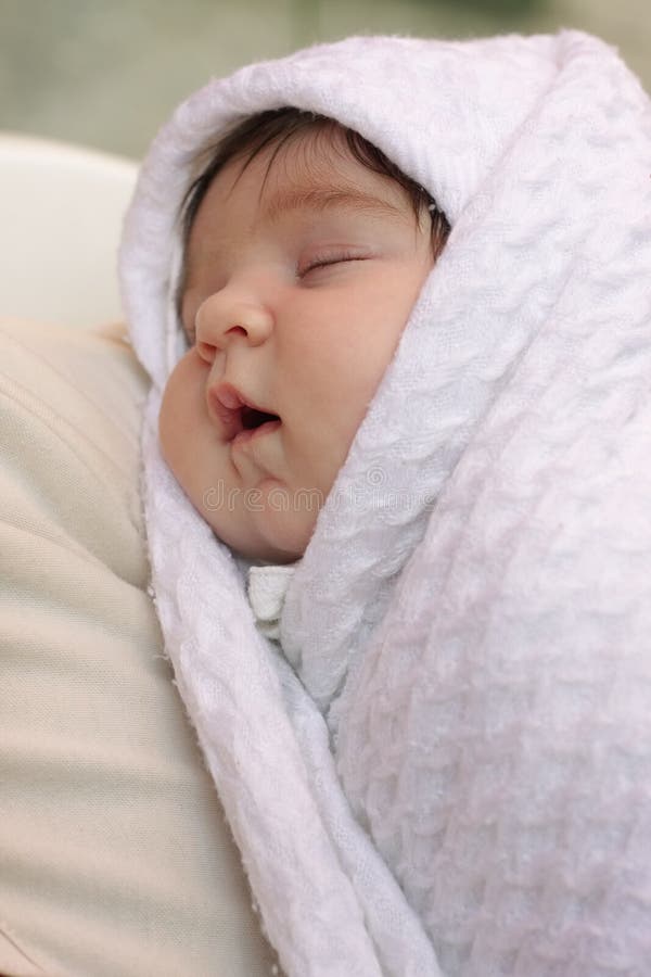 Sleeping infant stock photo. Image of wrapped, baby, child - 16295974