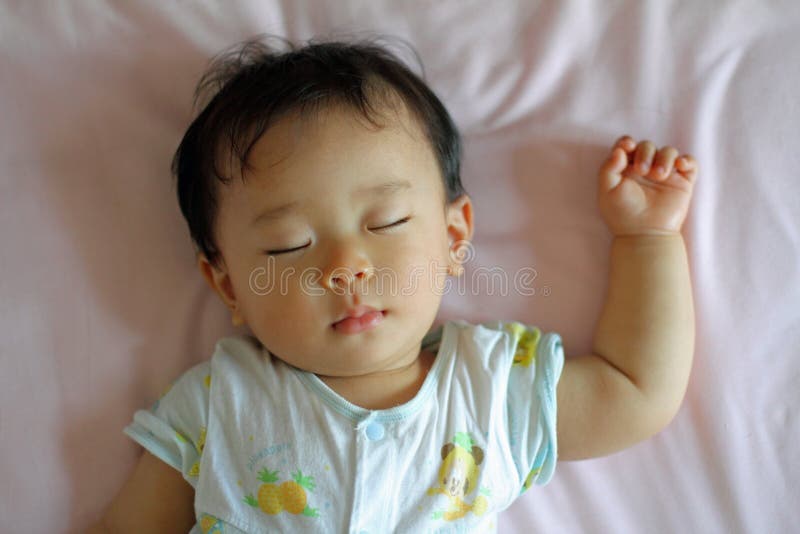 Sleeping Japanese baby boy stock image. Image of lovely - 48185321